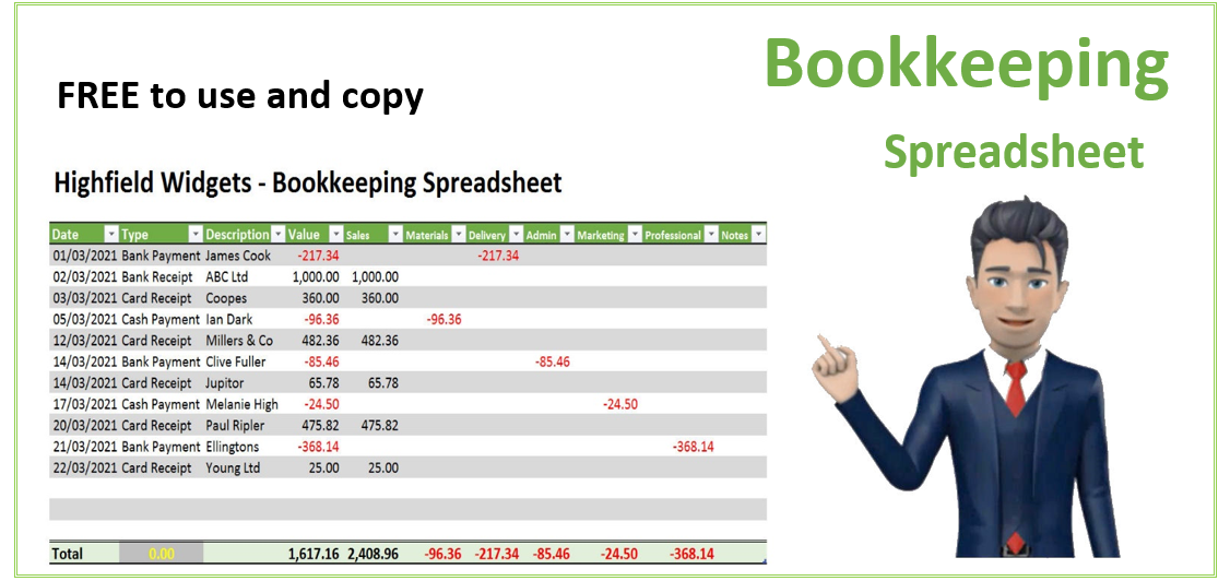Free Bookkeeping Spreadsheet – Mr.SpreadSheet